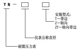 耐震压力表：YN60ZT-40MPa